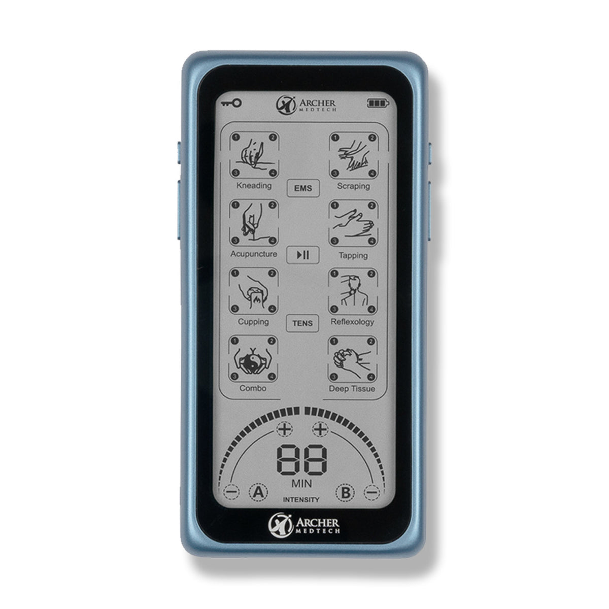 Dual Stim Touch TENS / EMS Unit with Bonus 20 Pack of Electrodes ...